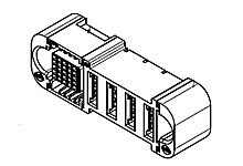 EXTreme Ten60Power Vertical Receptacle with Side Guides, 4 DC Power Circuits, 15 Signal Circuits, Press Fit Tail