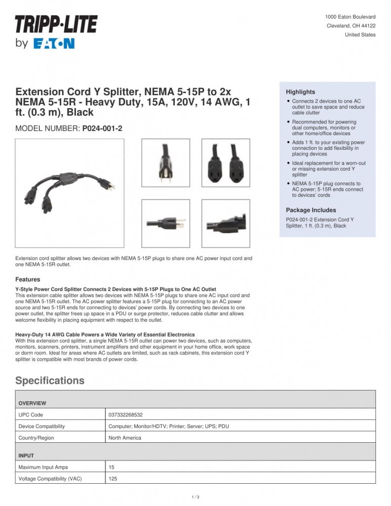 P024-001-2 technical document page 1
