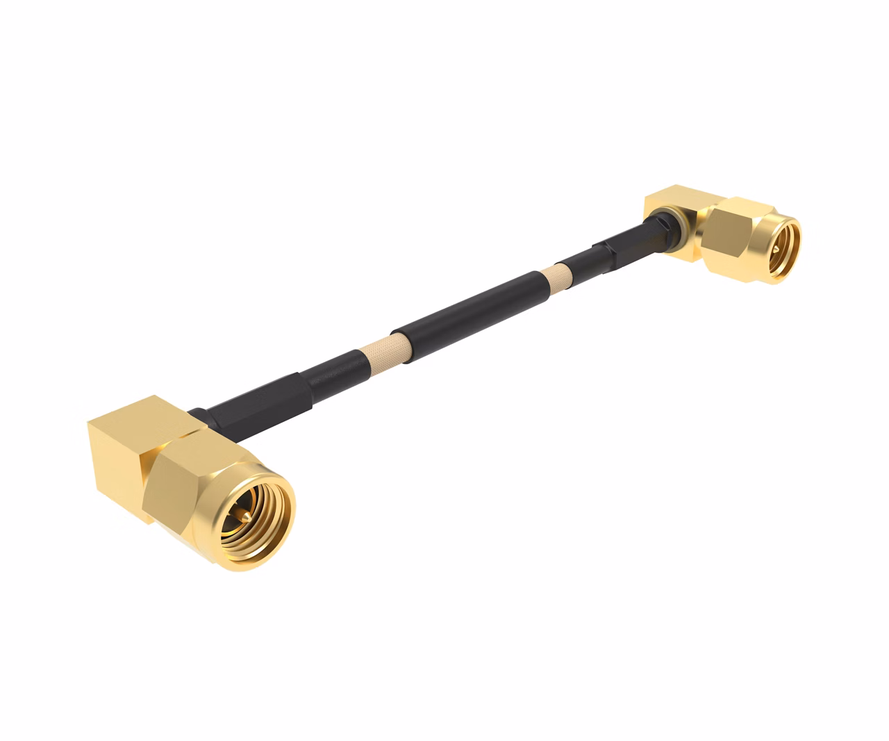 SMA Right-Angle Plug to SMA Right-Angle Plug on RG-316 Cable, 609.60mm Length, 50 Ohms