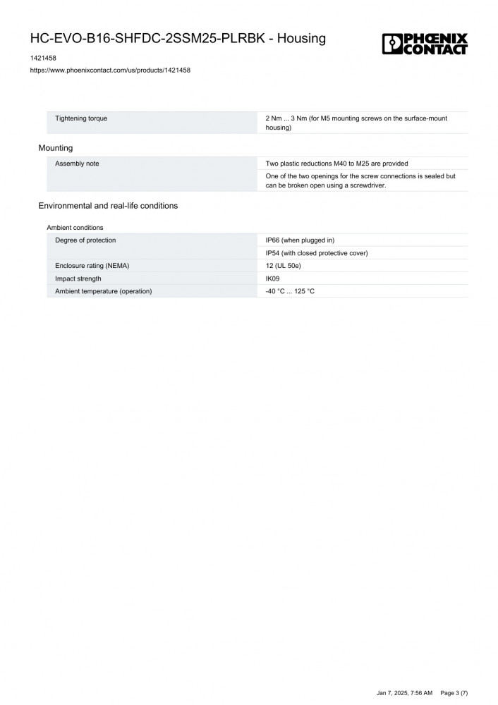 Phoenix Contact 1421458 technical document page 3