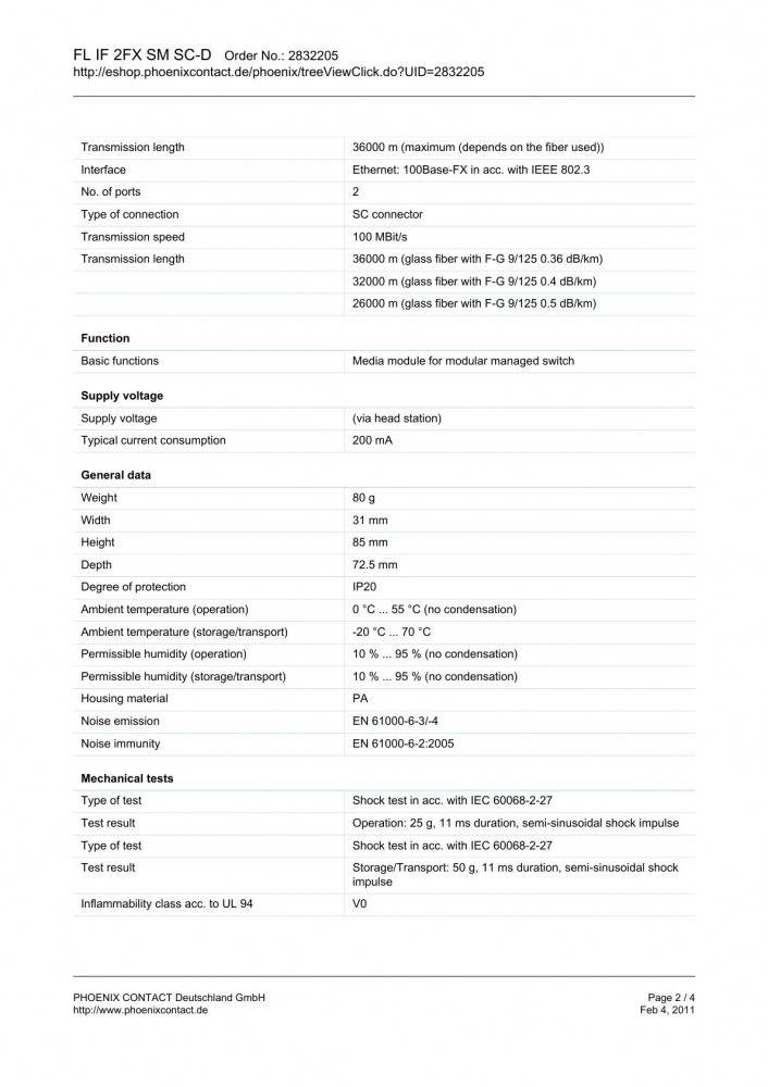 Phoenix Contact 2832205 technical document page 2