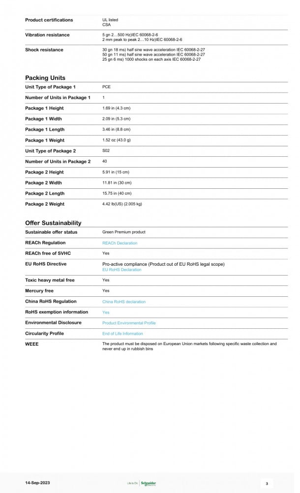 XB5FA21 technical document page 3