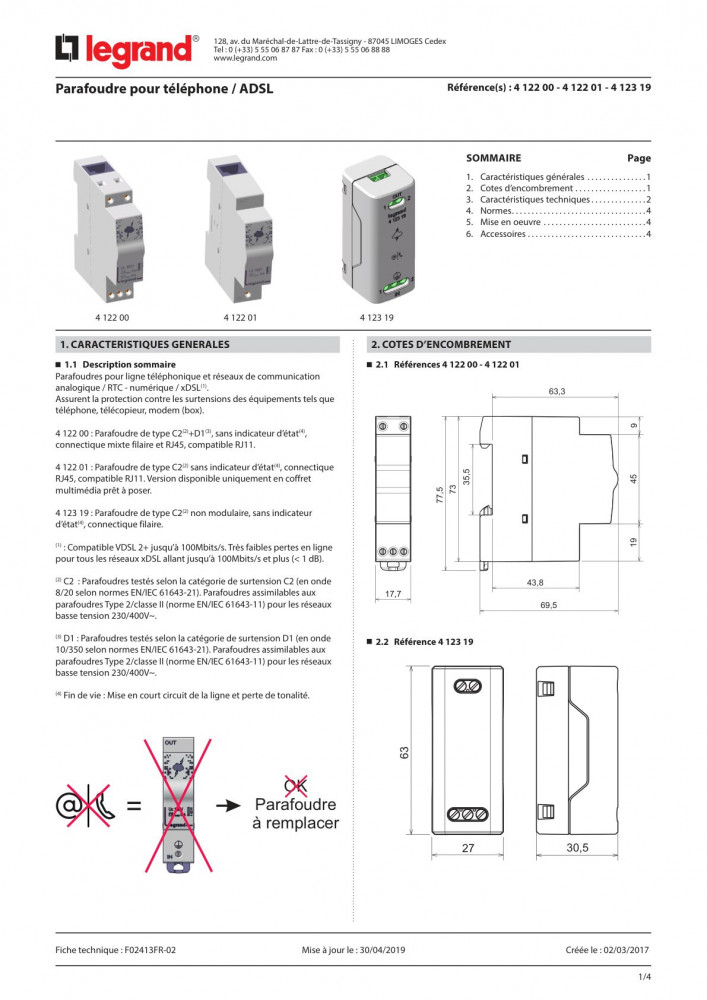 Legrand 4 123 19 technical document page 1