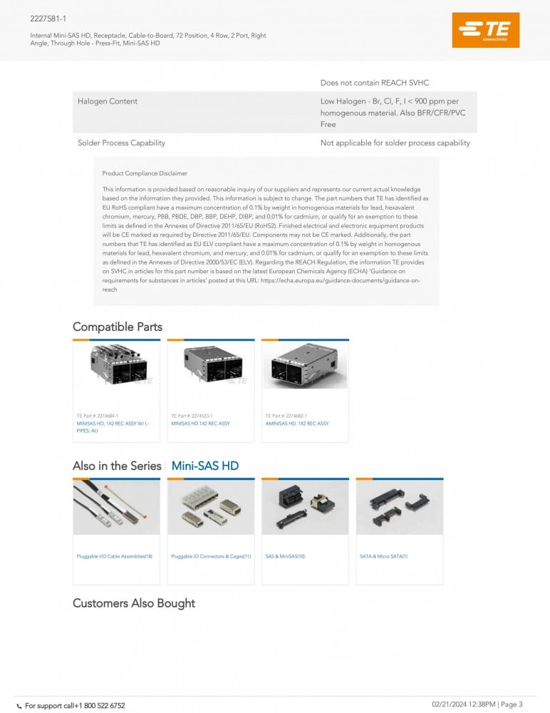 TE Connectivity 2227581-1 technical drawing page 3