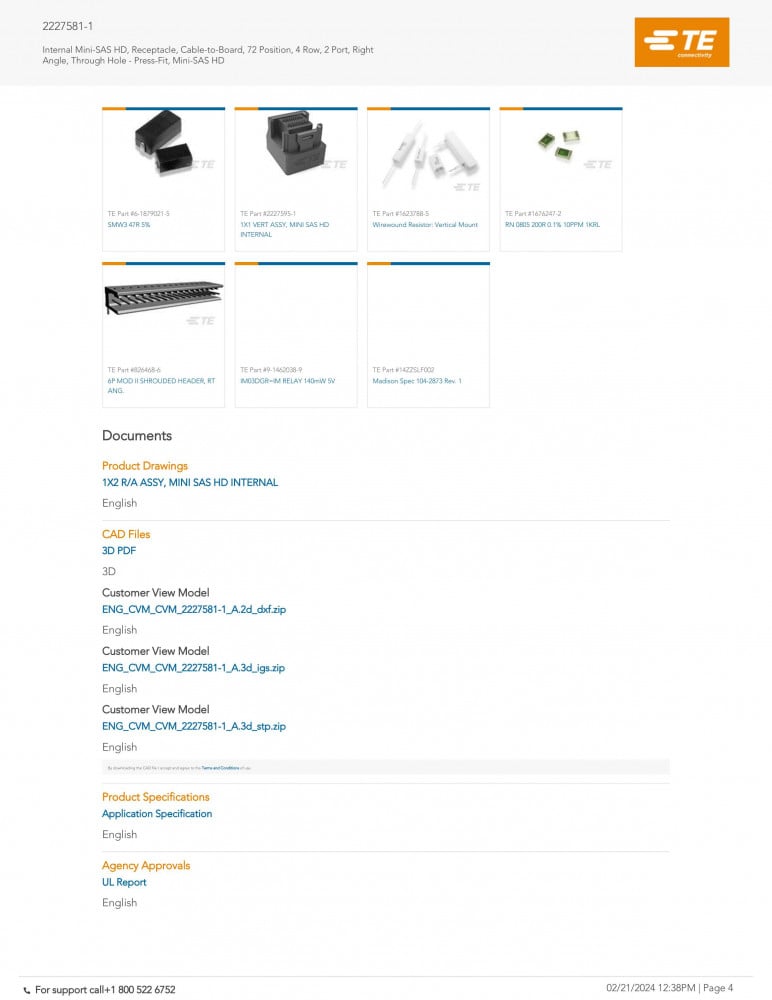 TE Connectivity 2227581-1 technical drawing page 4