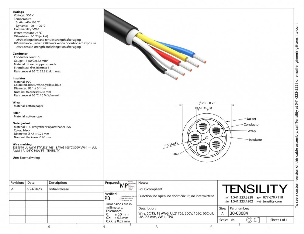 Tensility International 30-03084 product drawing