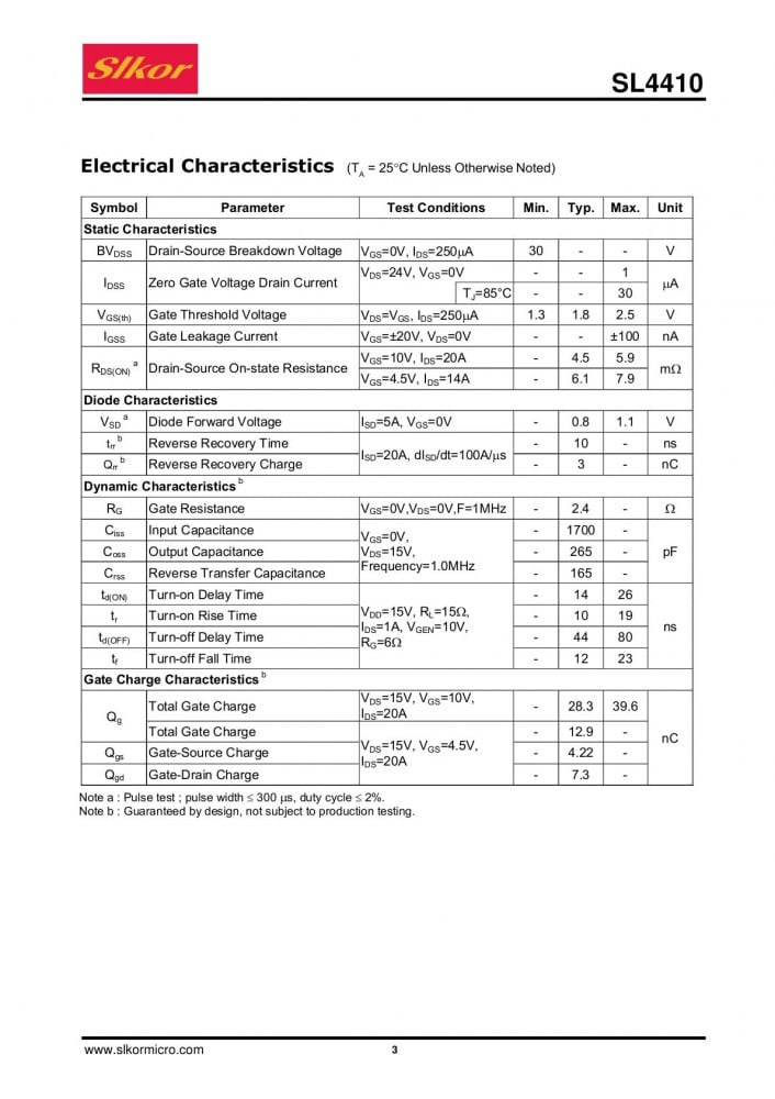 SL4410 datasheet page 3