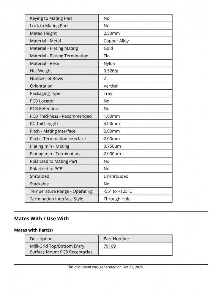 MOLEX 877611001 product drawing preview, page 3
