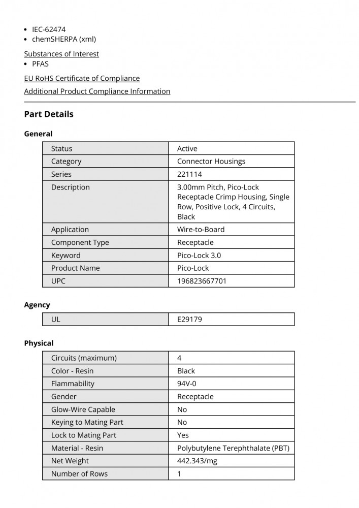 MOLEX 2211142041 technical document preview, page 2