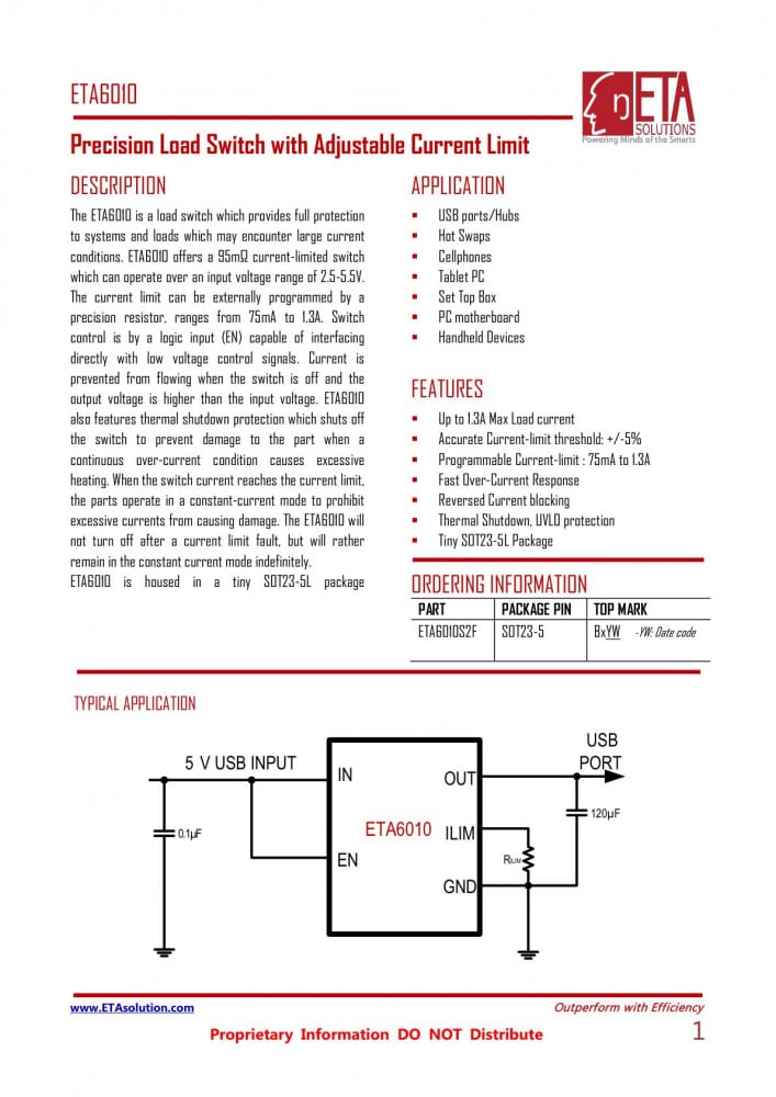 ETA6010S2F datasheet page 1