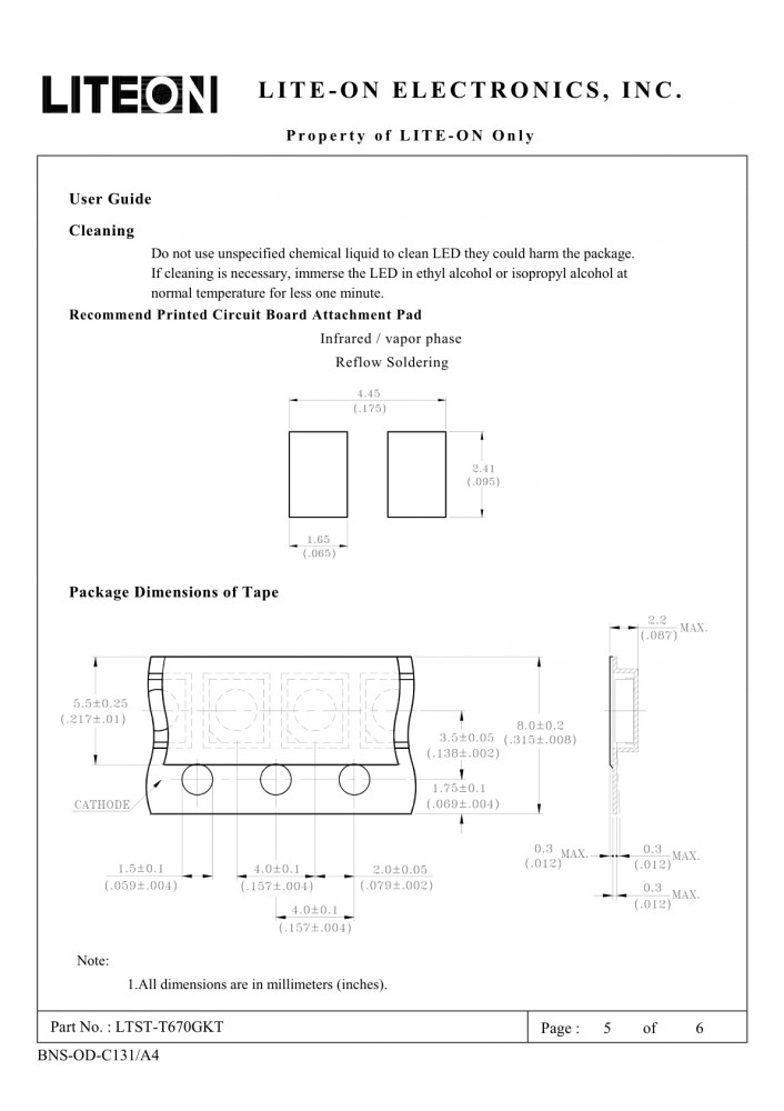 LTST-T670GKT datasheet page 5
