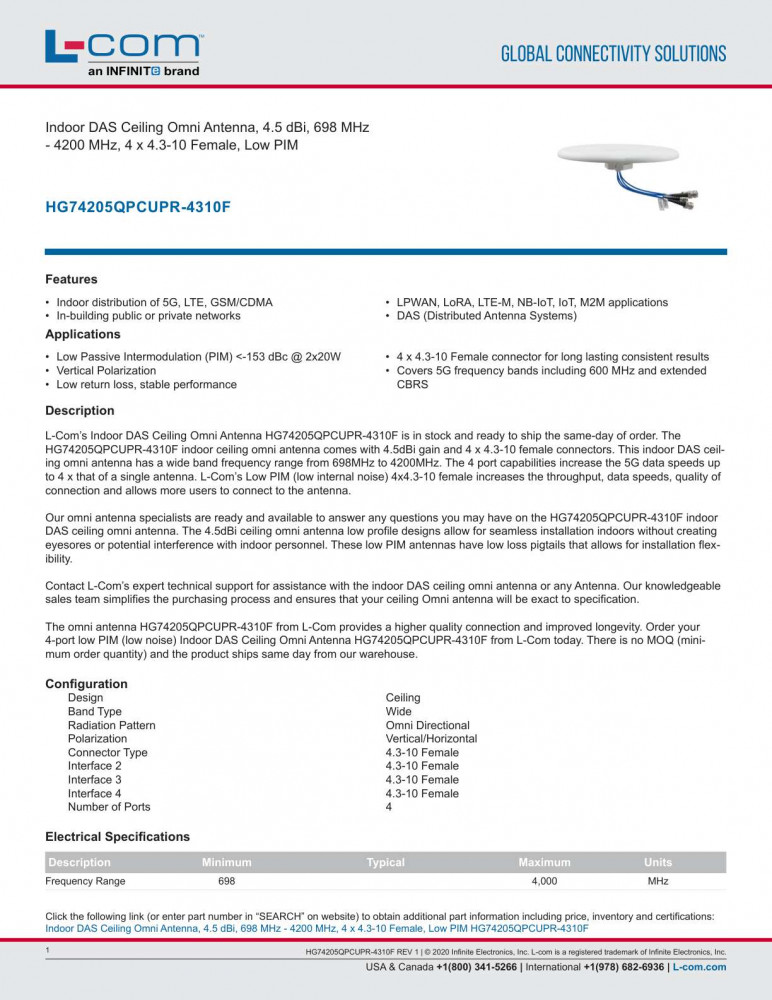 HG74205QPCUPR-4310F technical document page 1
