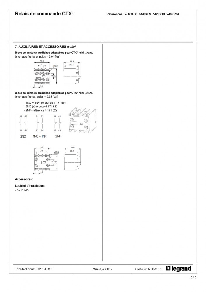 Legrand CTX³ control relay document page 5