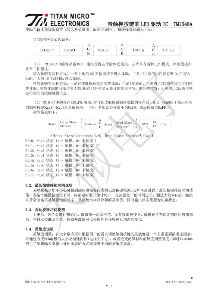 TM1648A datasheet page 6