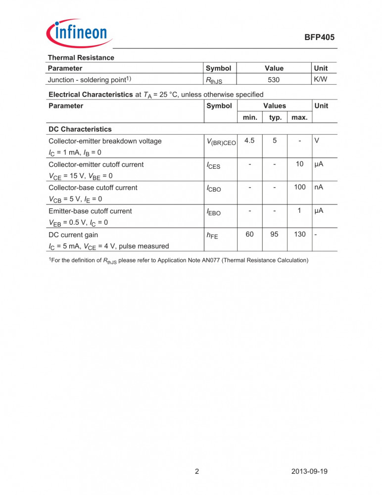 BFP405 technical document page 2