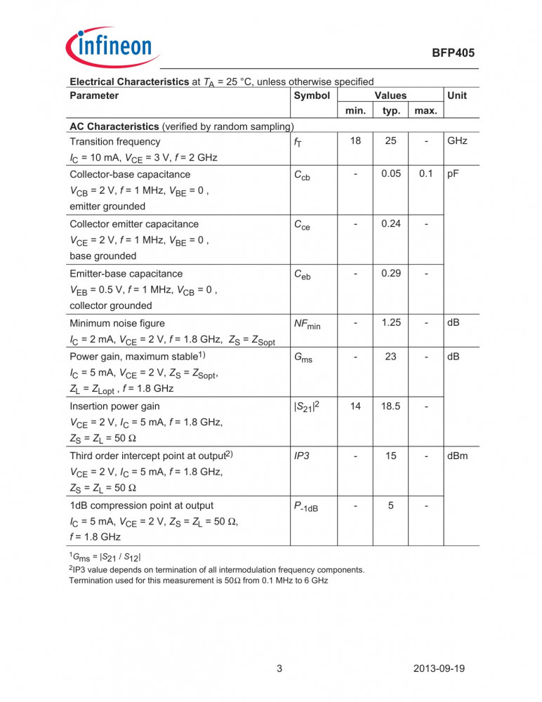 BFP405 technical document page 3