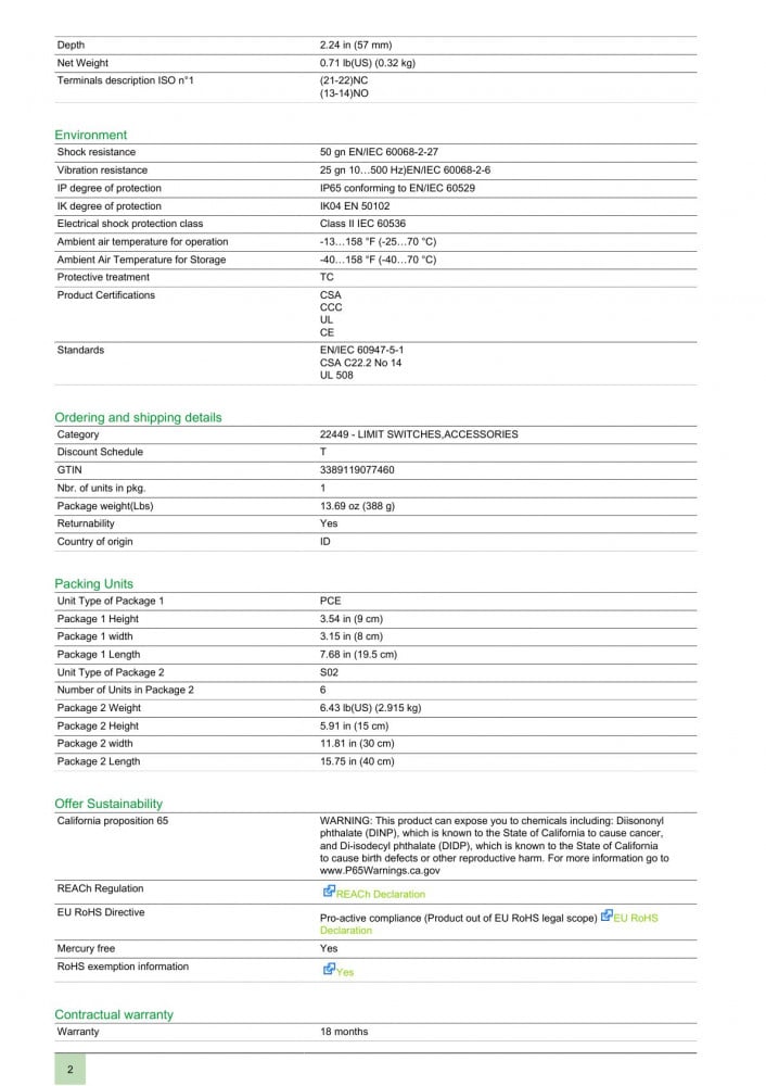 XCKVR24SR1H29 technical document page 2