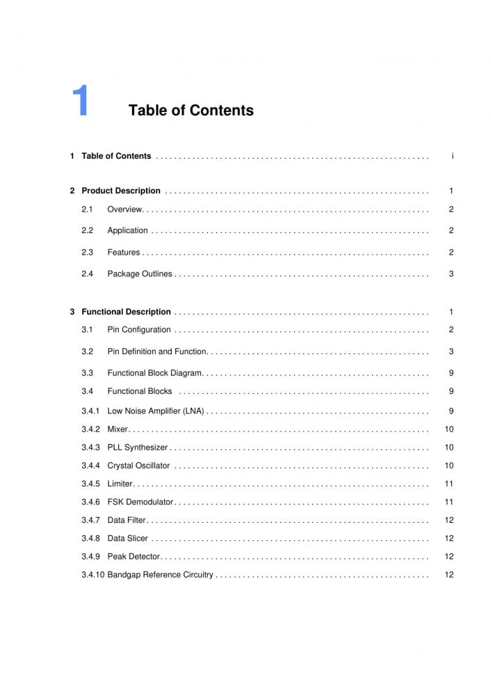 TDA5211 datasheet page 4