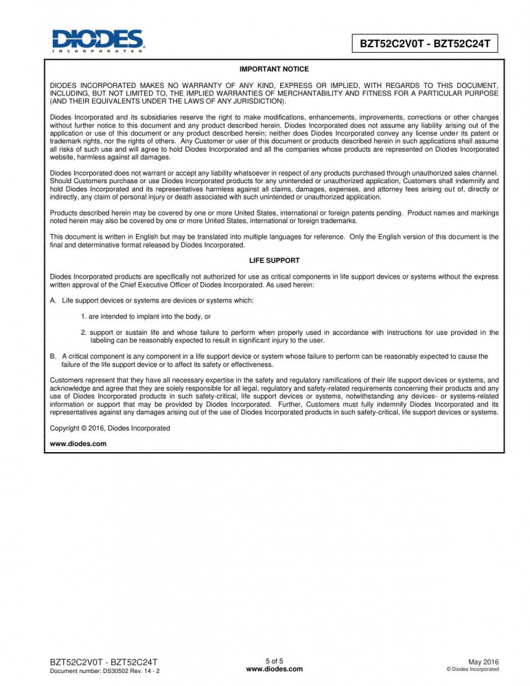 BZT52C3V3T-7 datasheet page 5