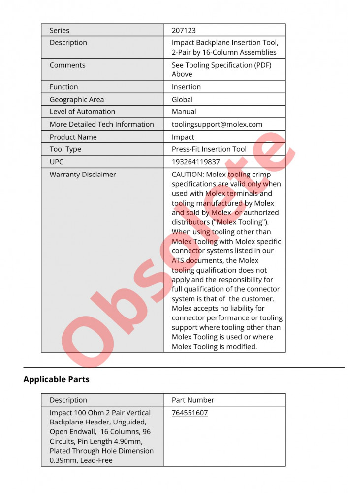 MOLEX 2034620003 tooling document image, page 2