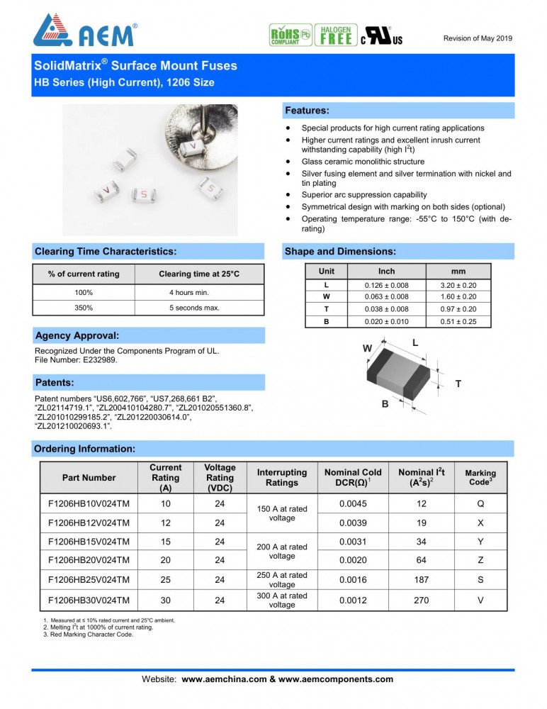 AEM SolidMatrix HB Series datasheet page 1