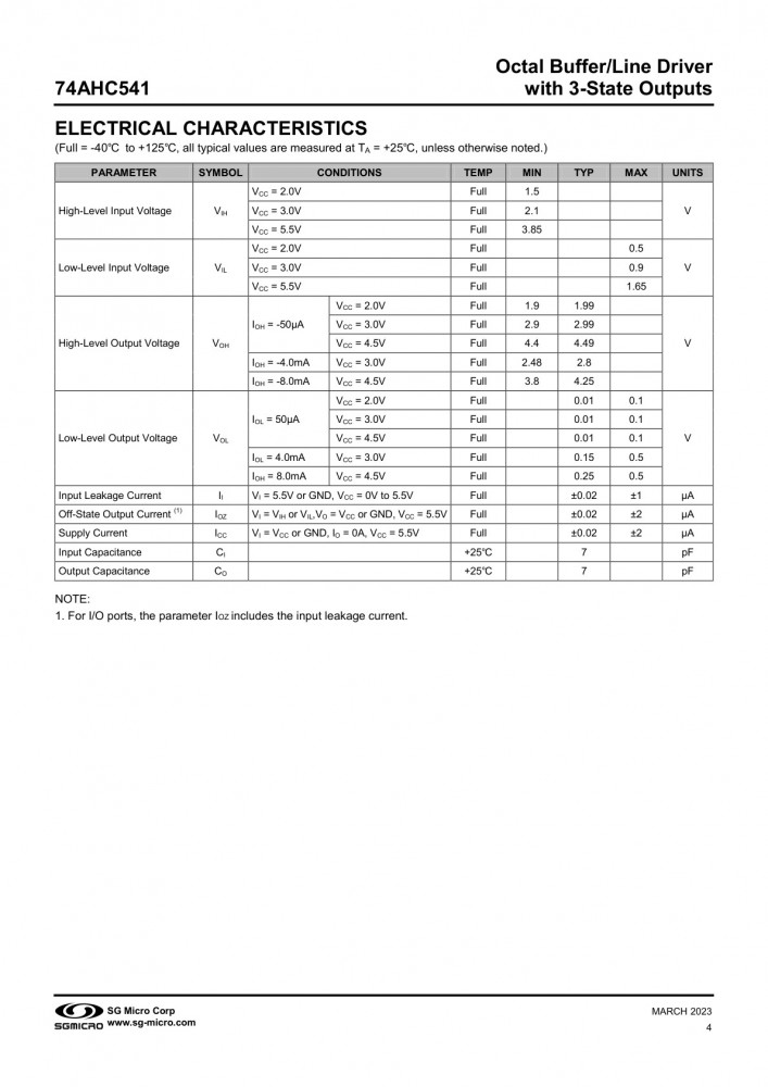74AHC541 datasheet page 4