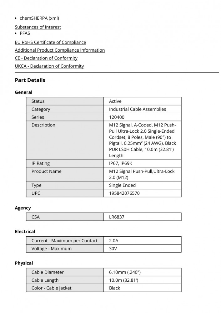 MOLEX Ultra-Lock M12 product specification page 2