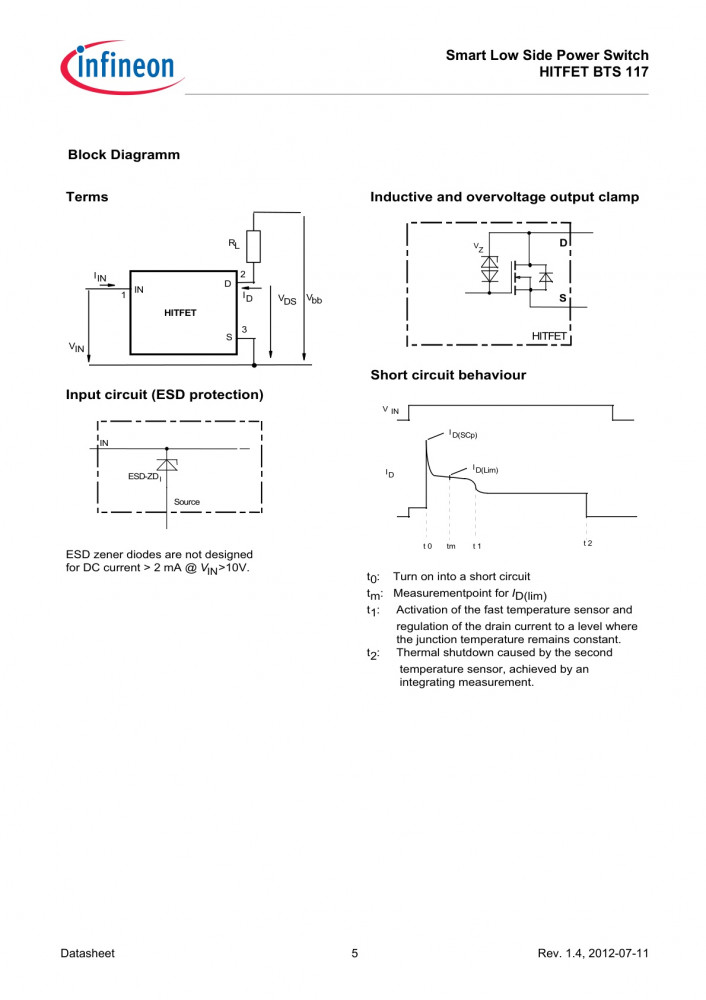 BTS117BKSA1 datasheet page 5