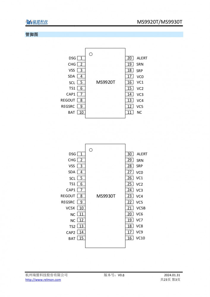 MS9930T datasheet page 3