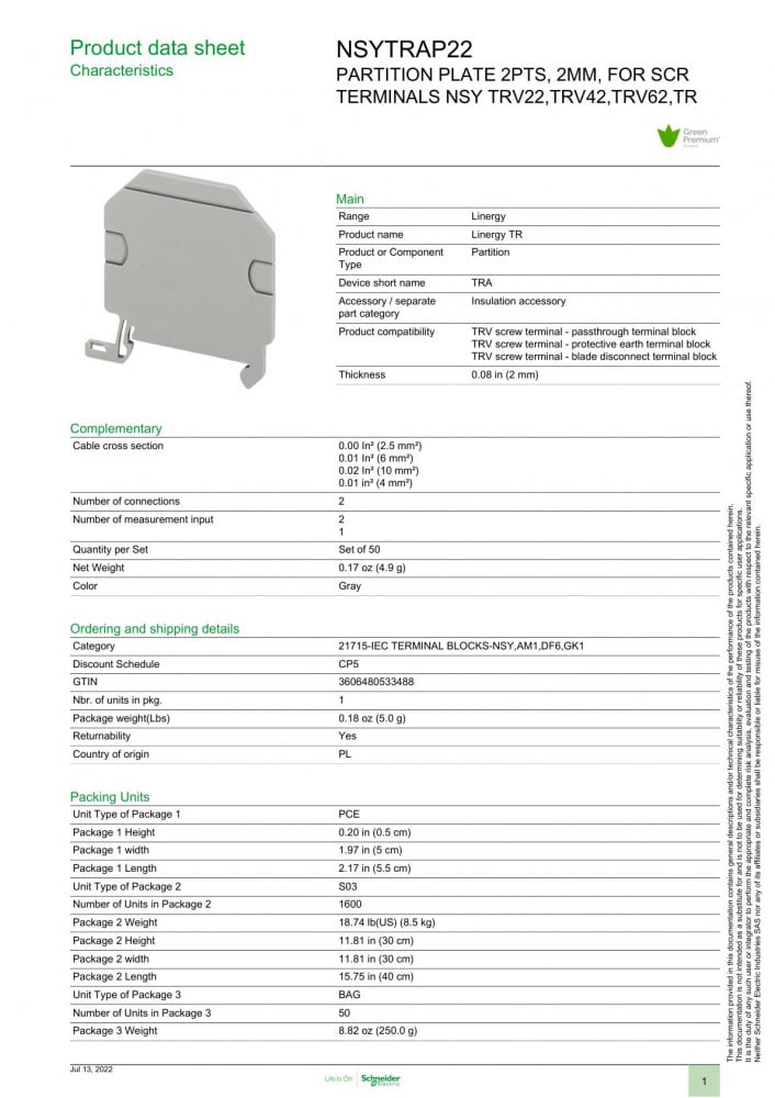 NSYTRAP22 technical document page 1