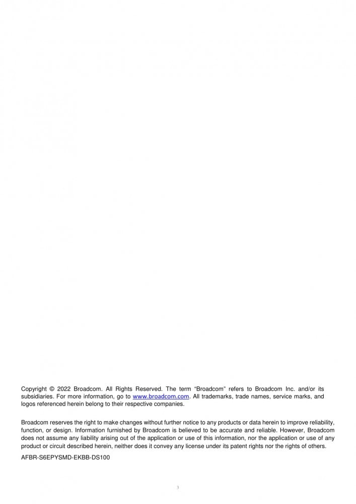 AFBR-S6DPYEBB01 documentation page 3