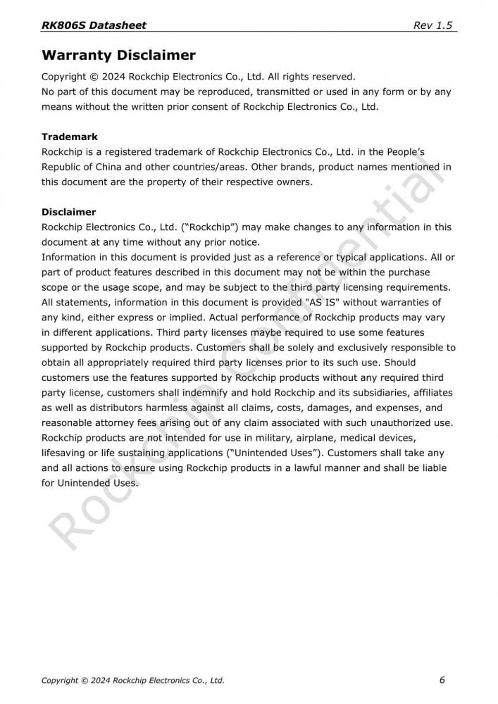 RK806S datasheet page 6