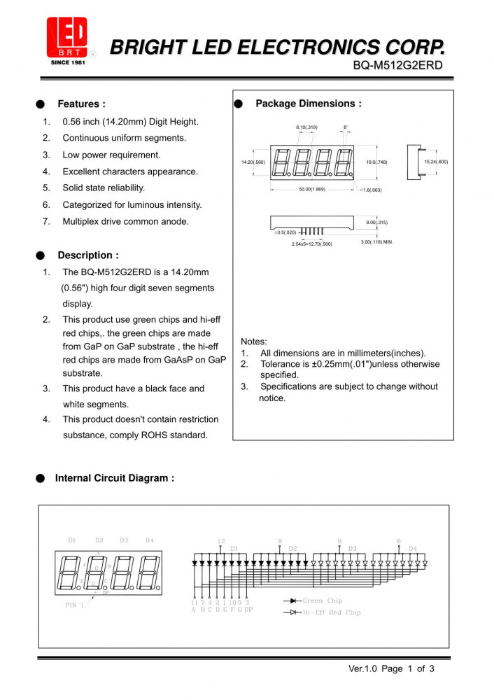 BQ-M512G2ERD datasheet page 1