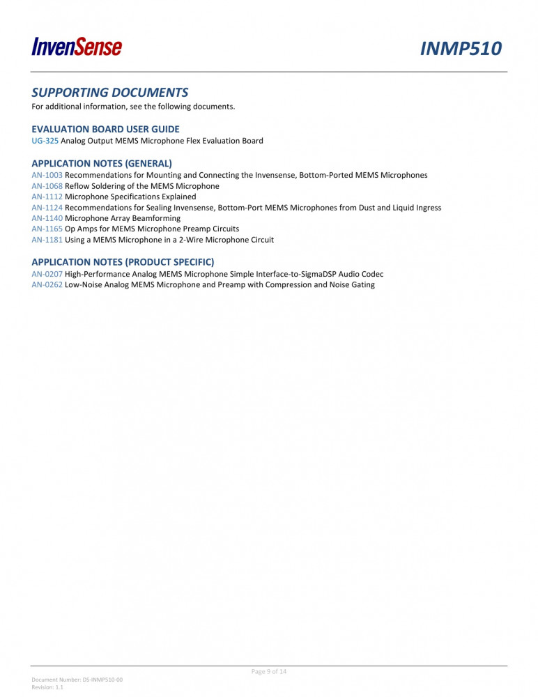 INMP510 datasheet page 9