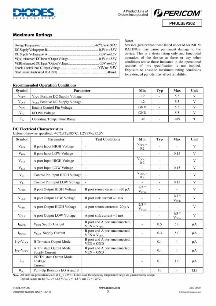 PI4ULS5V202UEX datasheet page 3