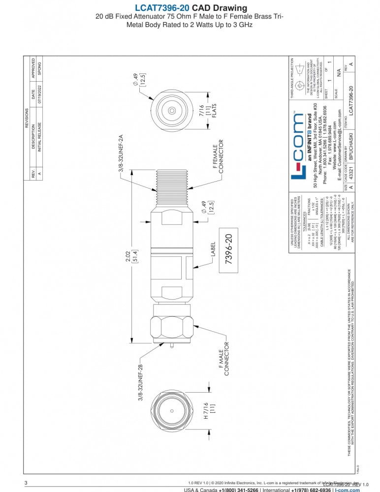 LCAT7396-20 CAD drawing page