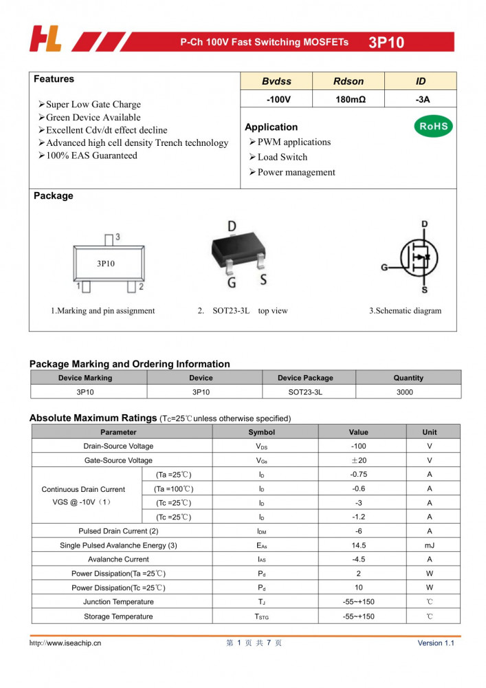 HL 3P10 datasheet page 1