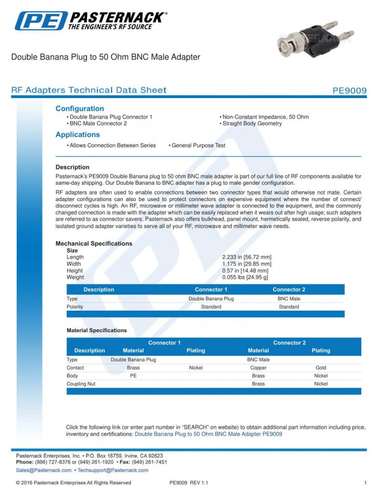 PE9009 technical document page 1