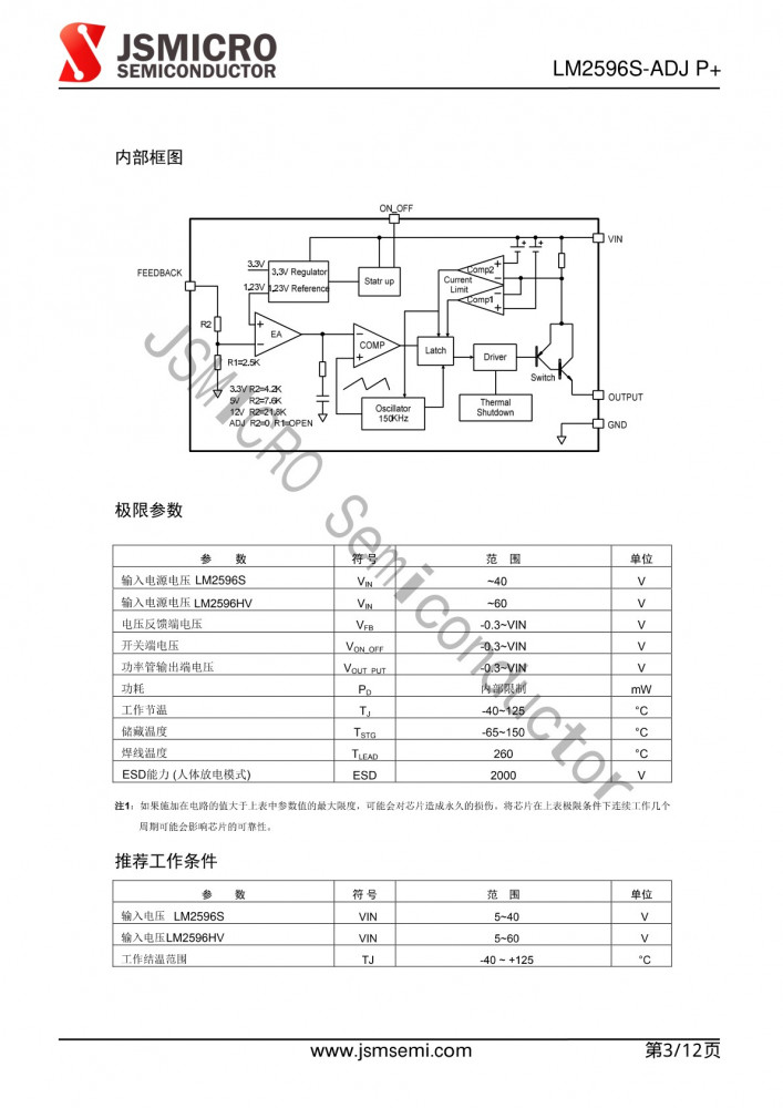 LM2596S-ADJ datasheet page 3