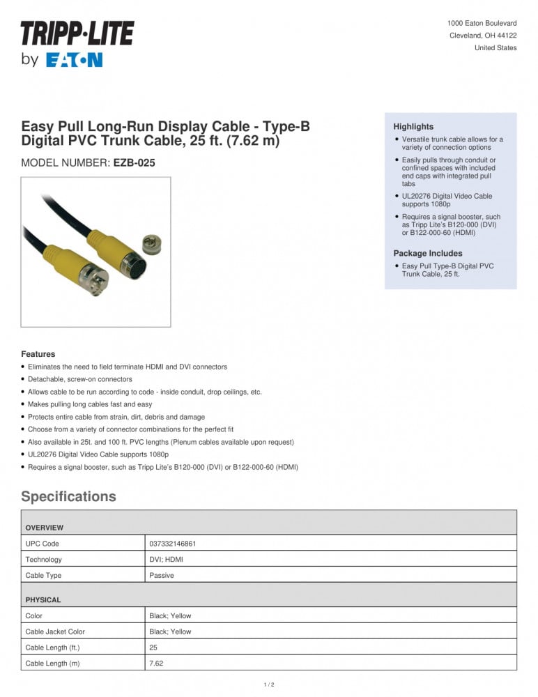 EZB-025 technical document page 1