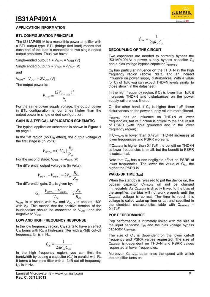 IS31AP4991A-GRLS2-TR datasheet page 8