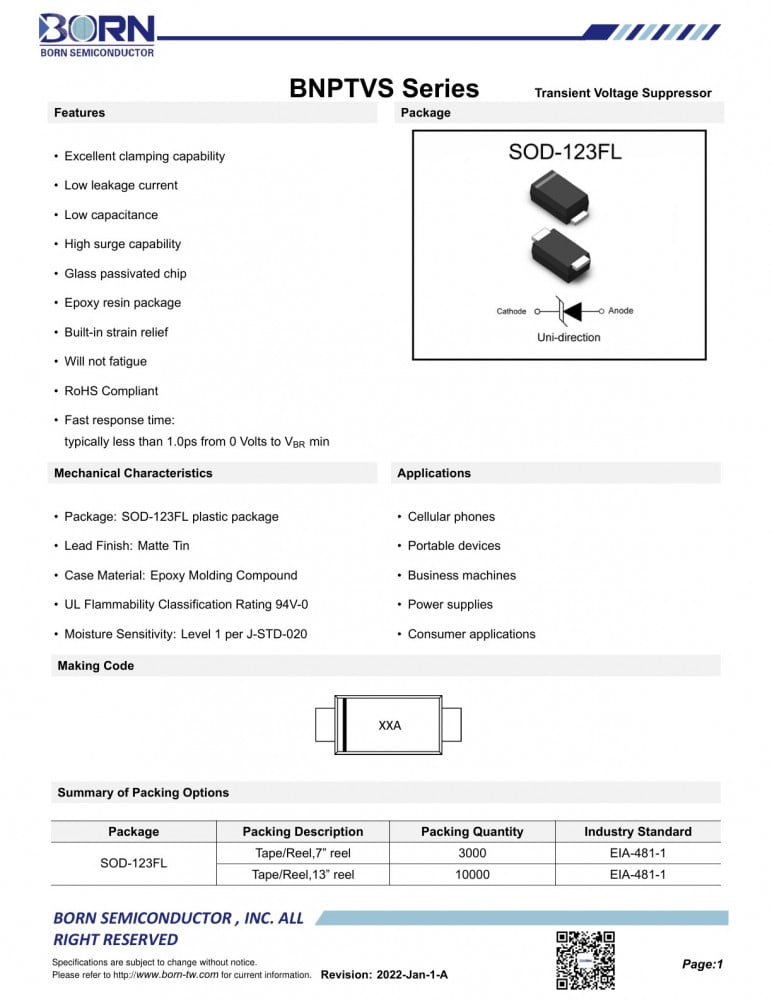 BNPTVS datasheet page 1