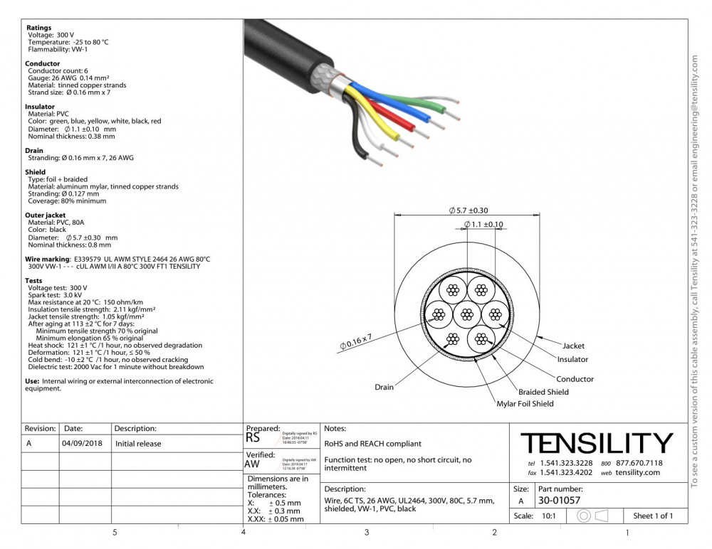Tensility International 30-01057 product drawing