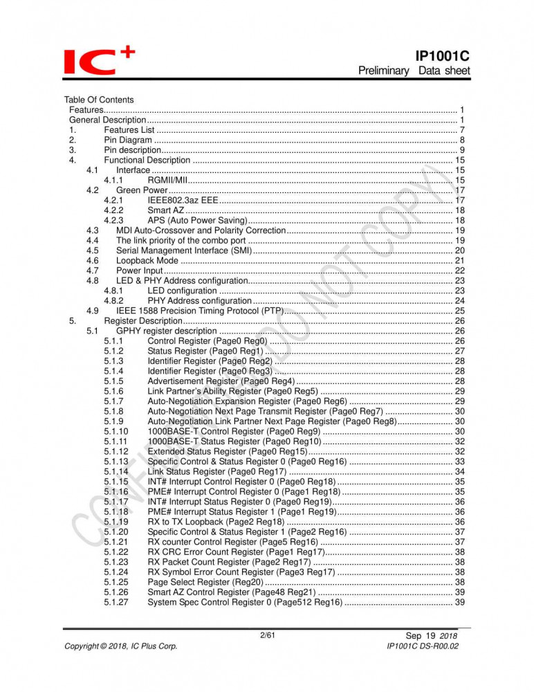 IP1001C datasheet page 2