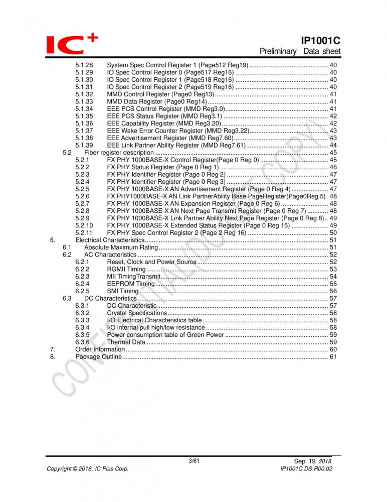 IP1001C datasheet page 3