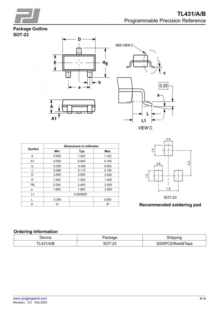 PJSEMI TL431 datasheet page 4