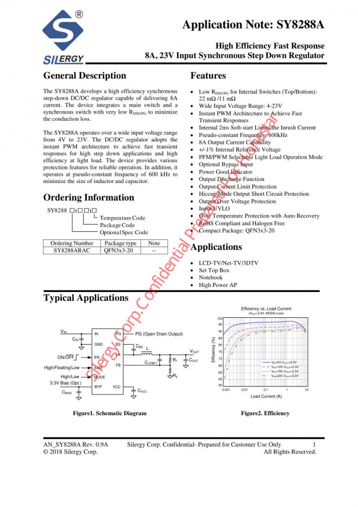 SY8288ARAC datasheet page 1