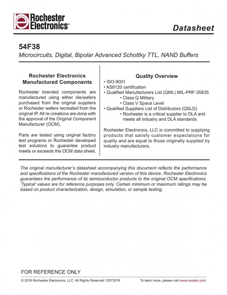 54F38/QDA datasheet page 1