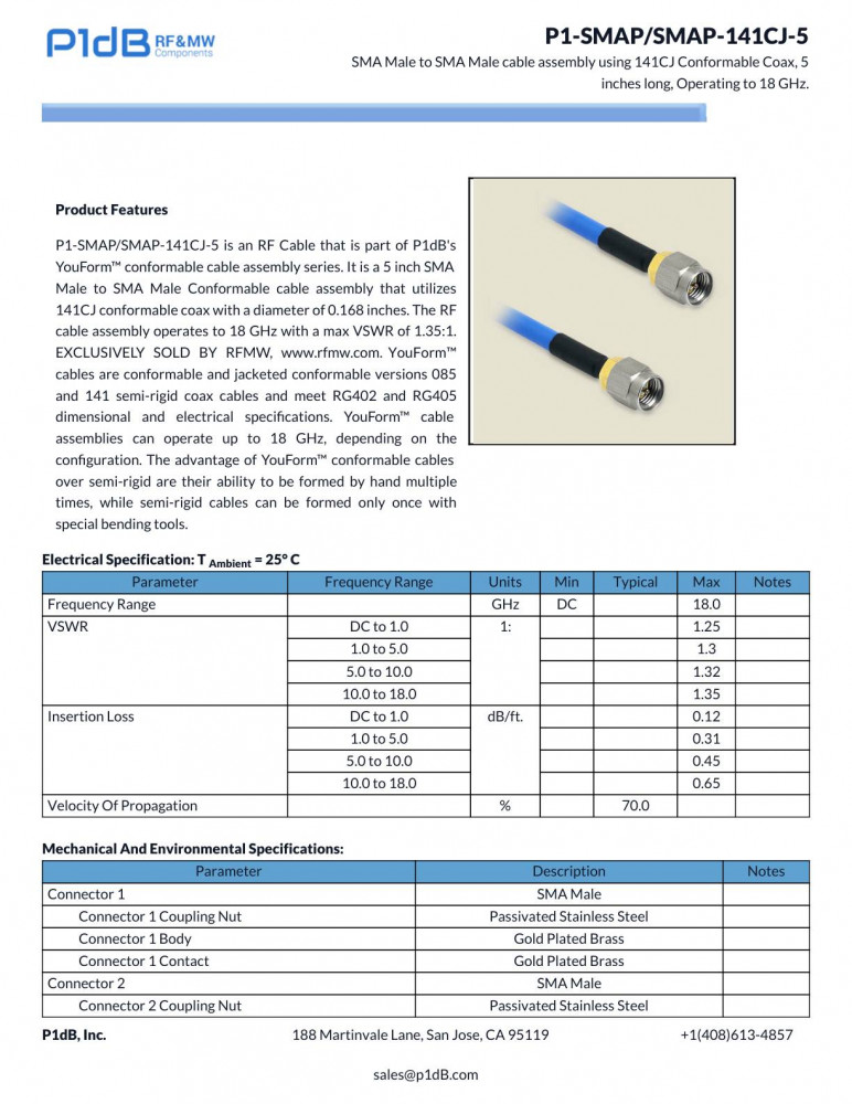 P1-SMAP/SMAP-141CJ-5 product document page 1