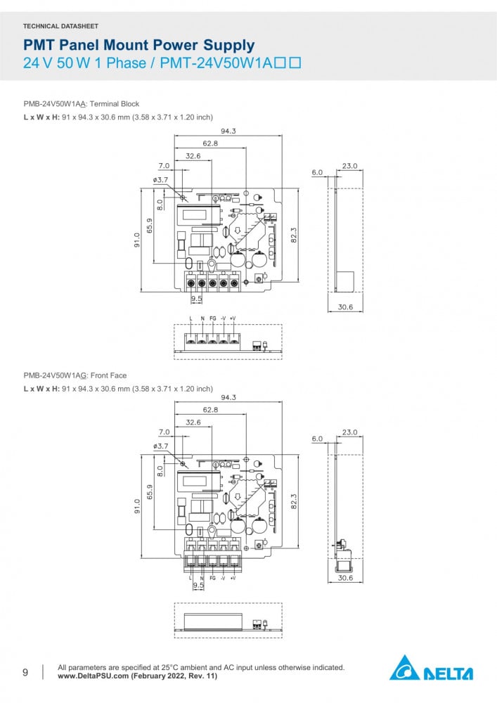 DELTA PML-24V50W1AA datasheet page 9
